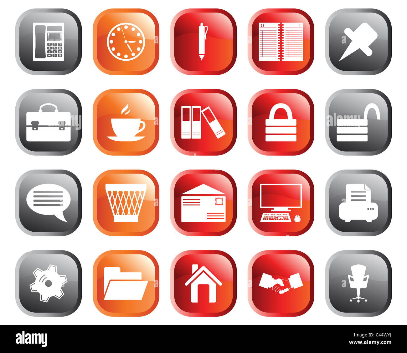 Business and office set of different vector web icons Stock Photo - Alamy