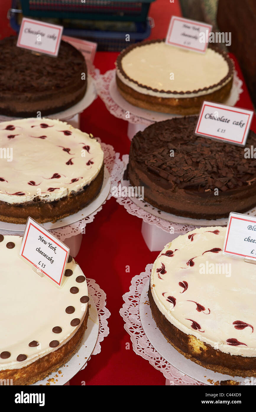 England, London, Borough Market, six cakes for sale Stock Photo - Alamy