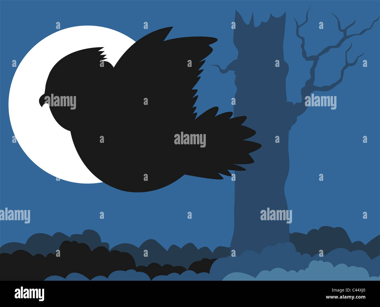 bird flying in blue background Stock Photo - Alamy