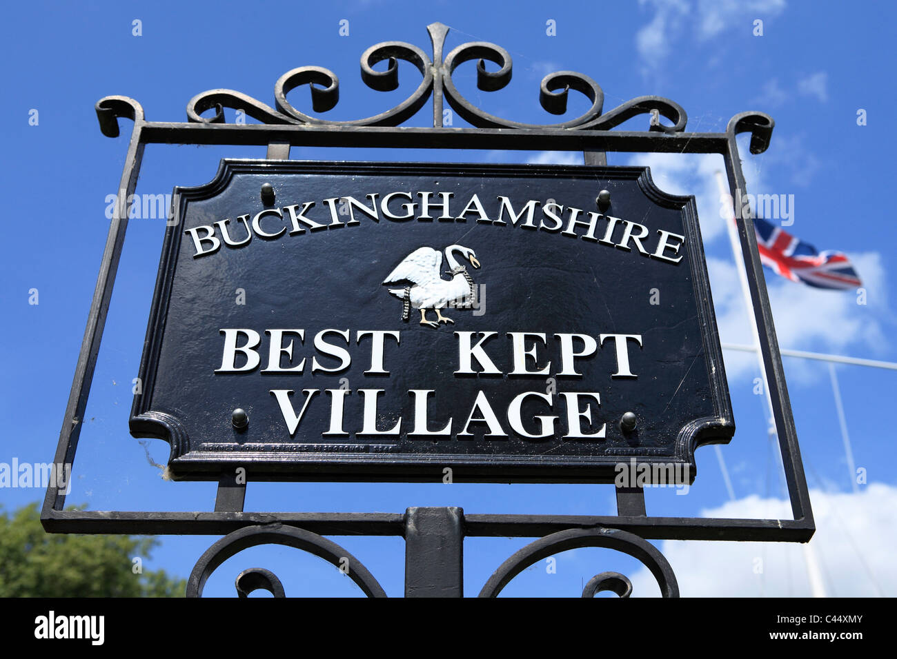 A sign on a village green in Marlow celebrates that this is ...