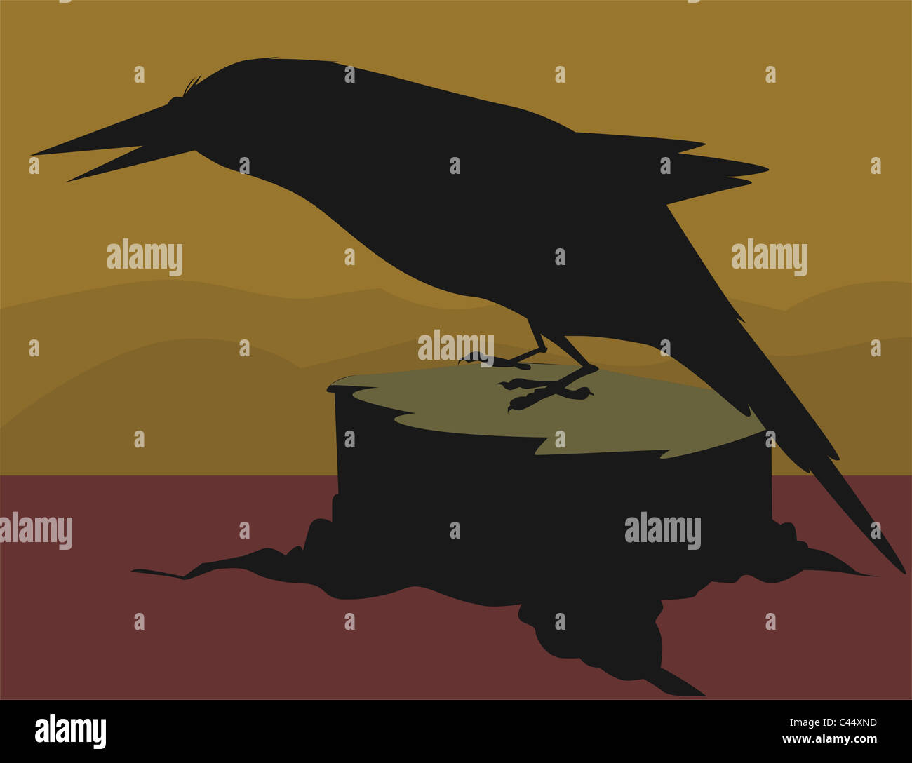 Crow sitting on top wood hi-res stock photography and images - Alamy