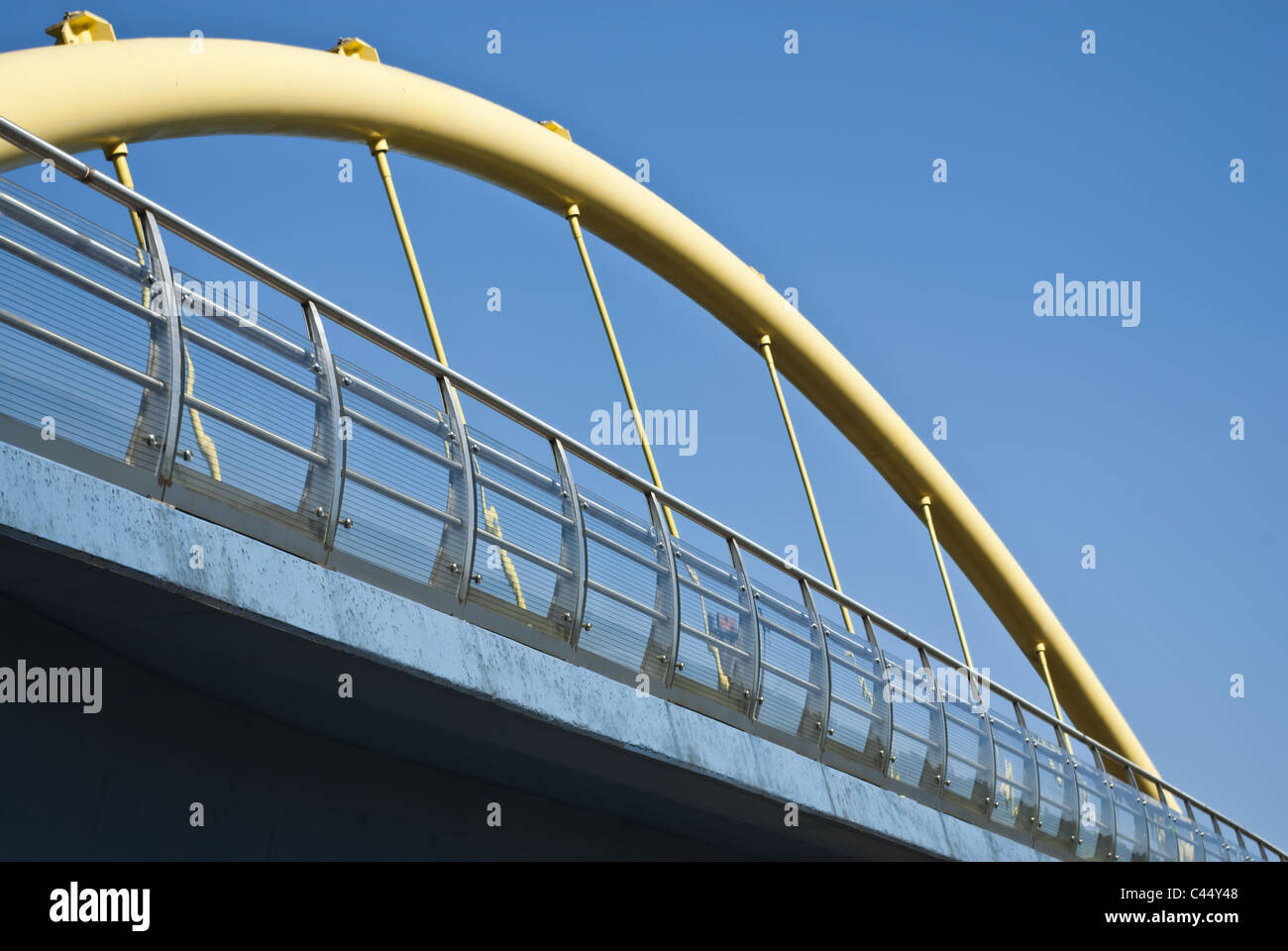 City Urban, Industrial Enviroment with Yellow Pipe, Bridge on ...