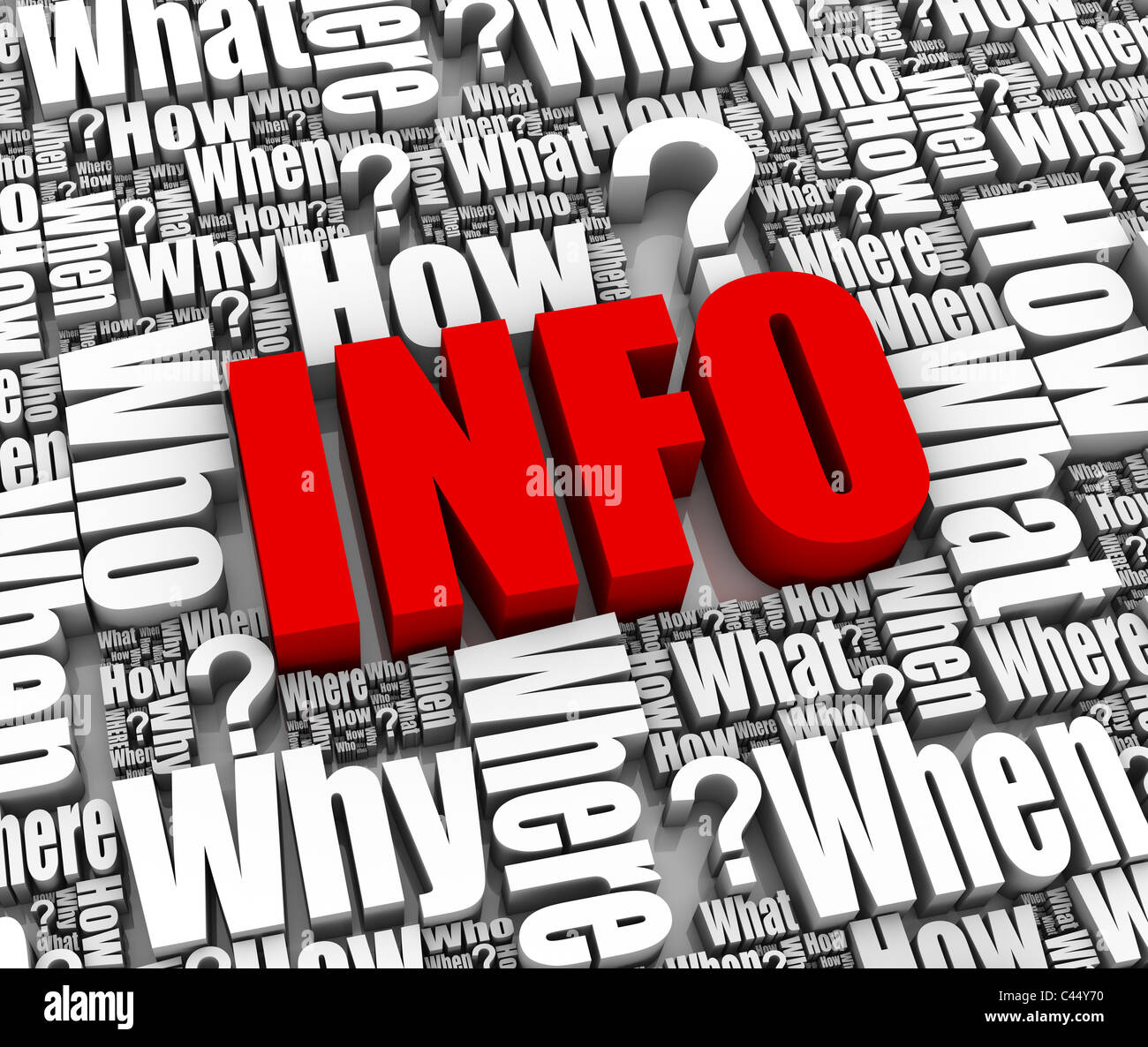 Group of information related 3D words. Part of a series Stock Photo - Alamy