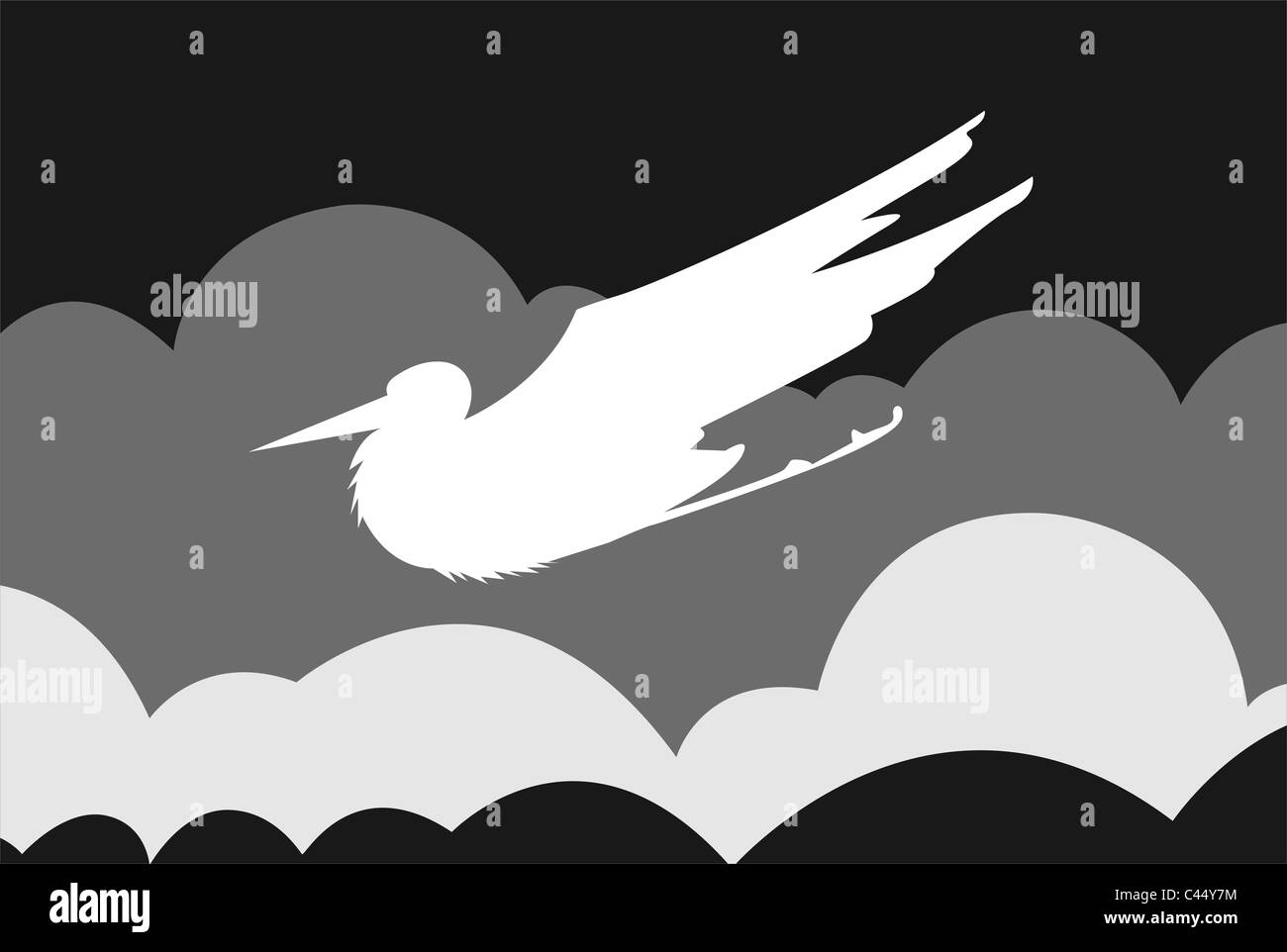 Illustration of a bird in sky Stock Photo - Alamy