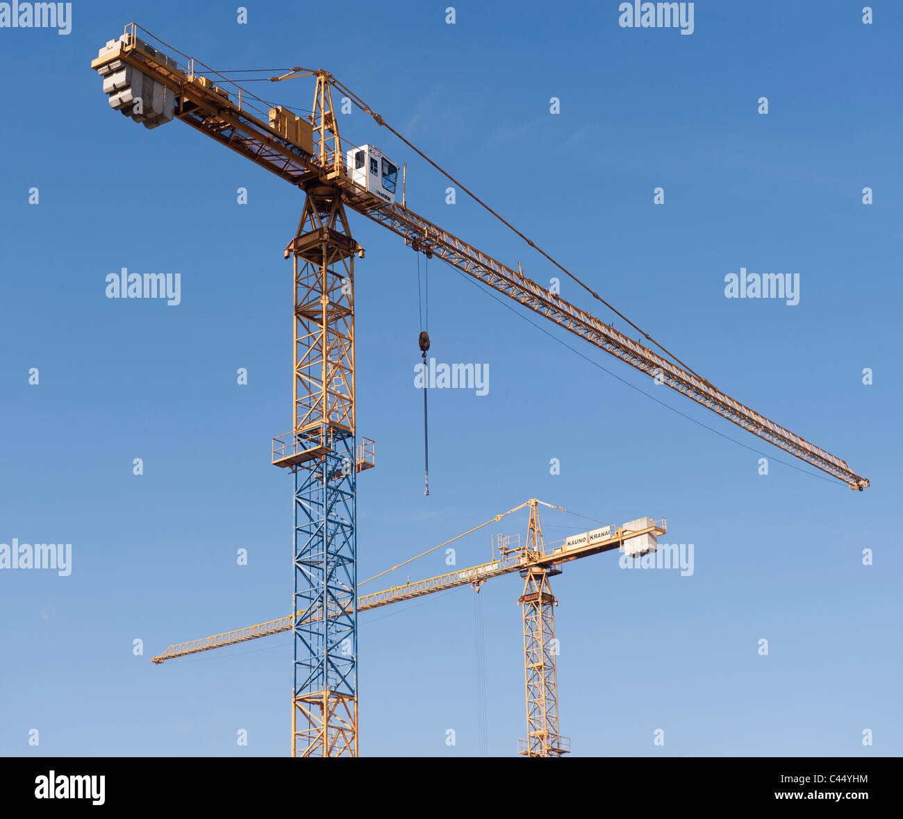 Two large tower cranes hi-res stock photography and images - Alamy