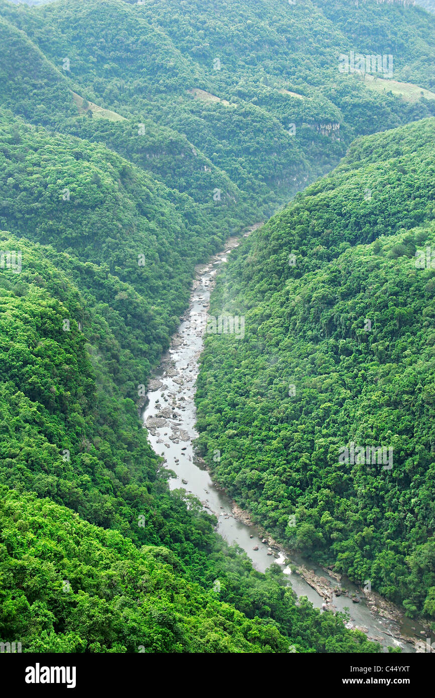 South America, Brazil, Rio Grande do Sul, Rio Cai, river winding ...