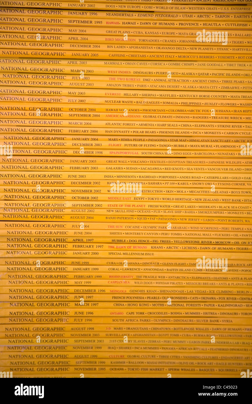 Pile Of National Geographic Magazines