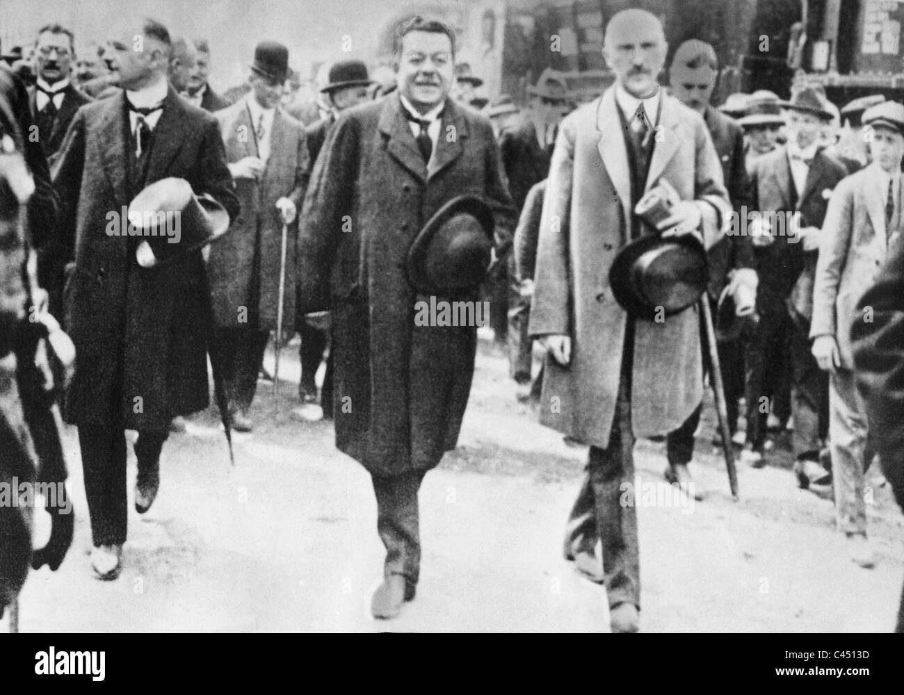 Konrad Adenauer and Friedrich Ebert at the opening of the trade fair in ...