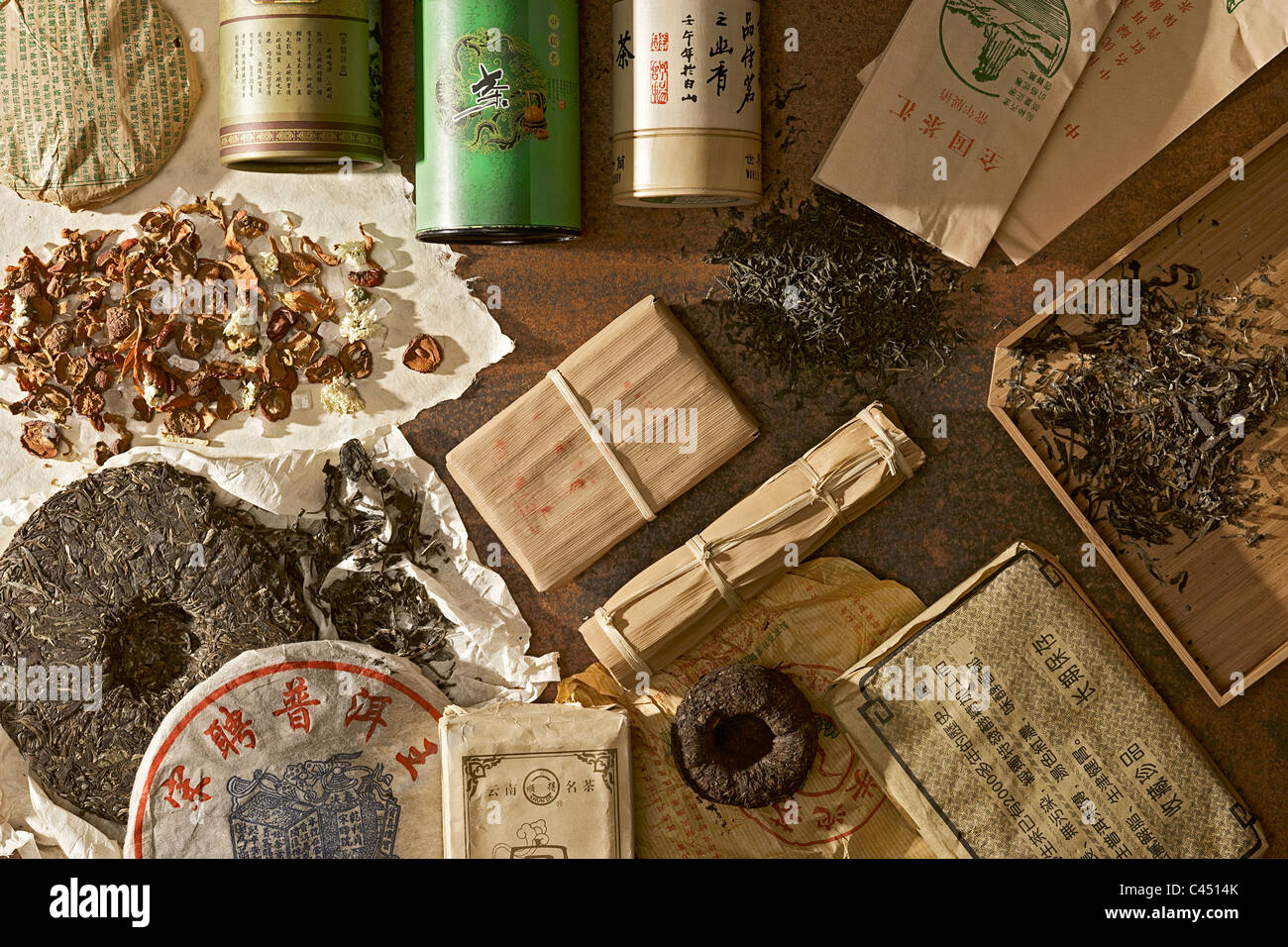 Selection of Chinese teas Stock Photo - Alamy