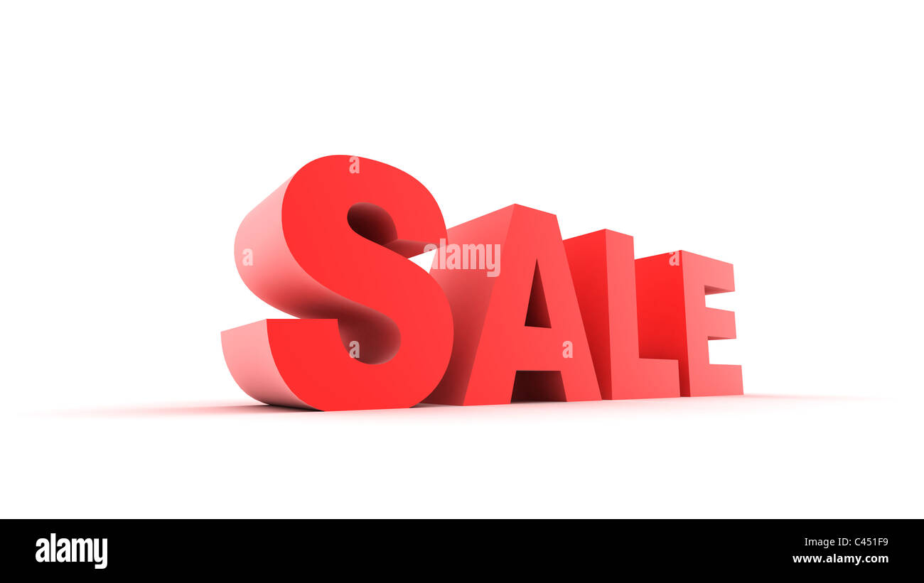 Sale - red letter on white Stock Photo - Alamy