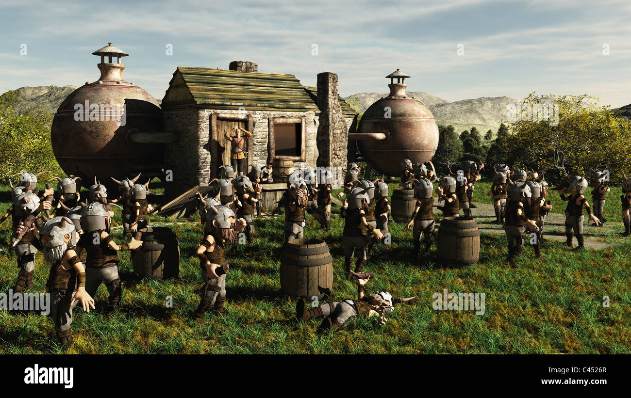 Toon Viking Dwarf Horde at the Brewery Stock Photo - Alamy