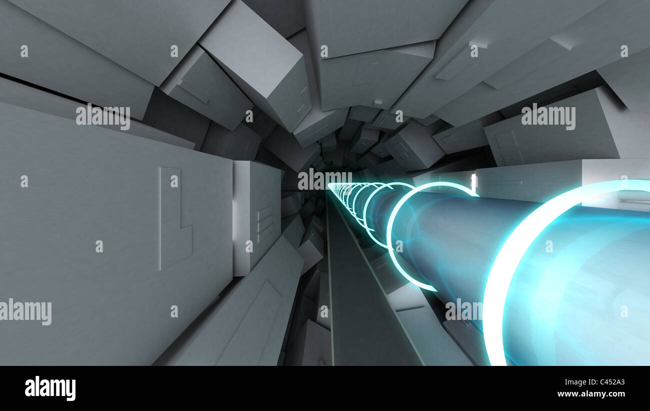 Hadron collider illustration Stock Photo - Alamy