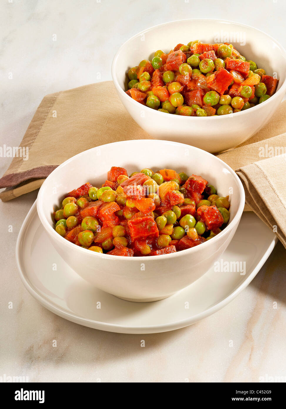 Spanish pea and ham in bowl, close-up Stock Photo - Alamy