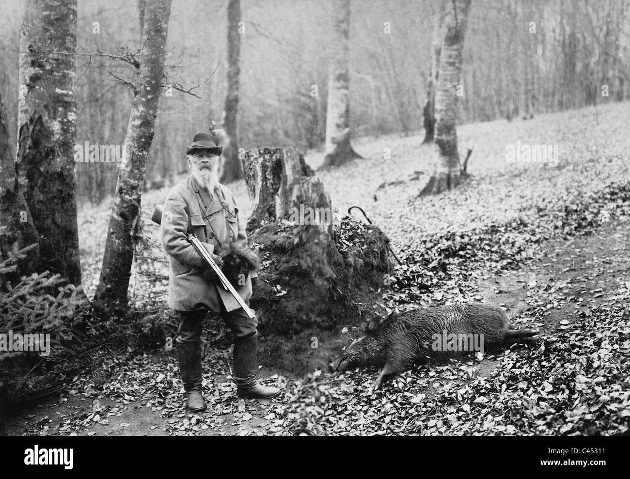 Wild boar hunting in Black and White Stock Photos & Images - Alamy