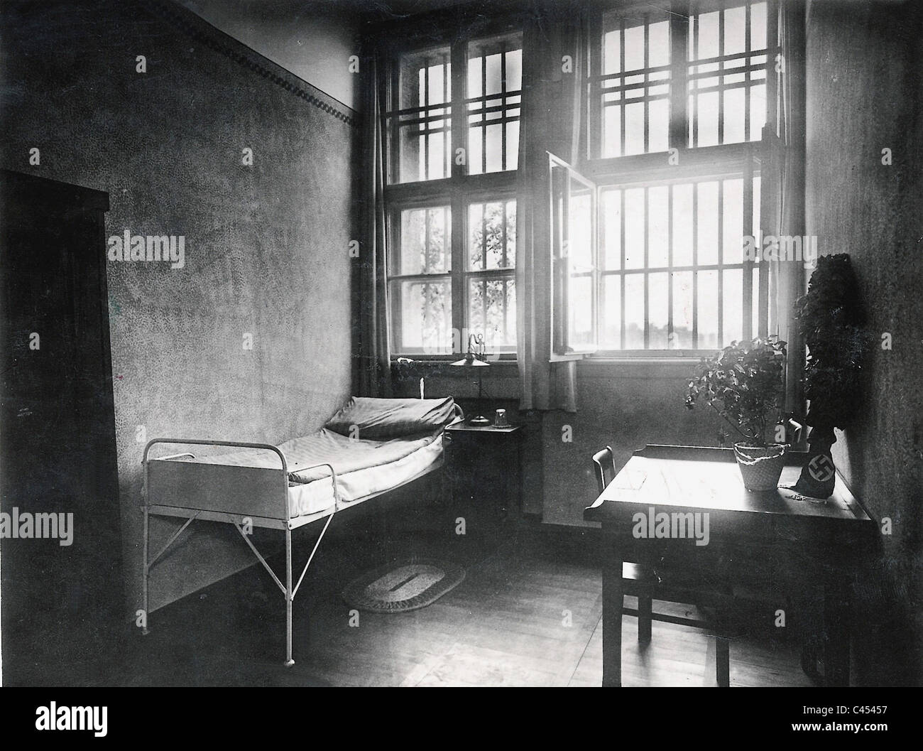 Hitler's prison cell during his detention in the fortress of Landsberg ...