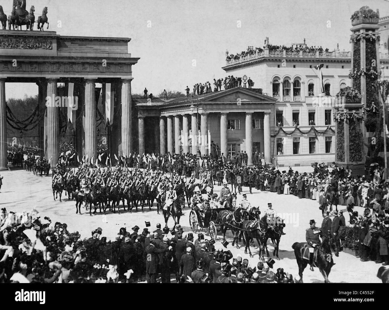 Emperor Franz Joseph I visited Emperor Wilhelm II in Berlin, 1900 Stock ...