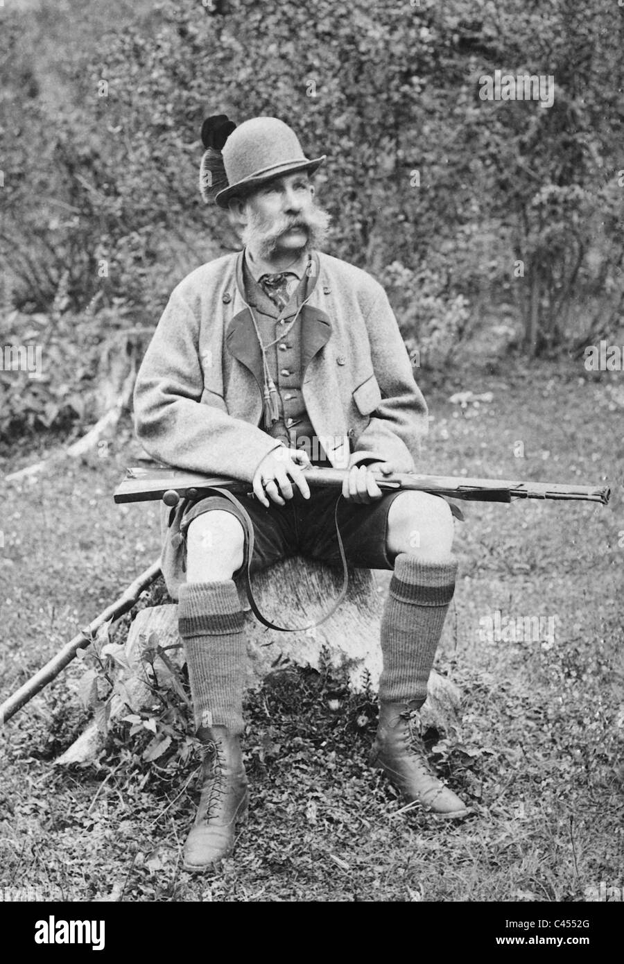 Emperor Franz Joseph as a hunter around 1900 Stock Photo - Alamy