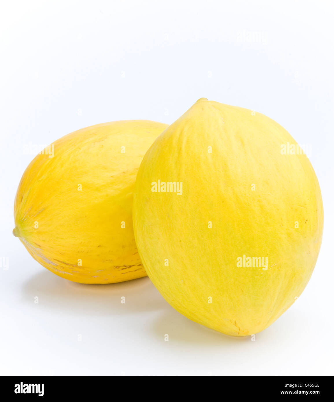 Canary melons on white background, close-up Stock Photo - Alamy