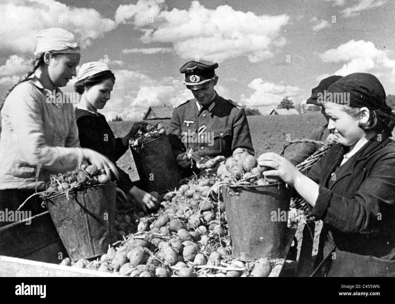 German agricultural leaders control the sowing Stock Photo - Alamy