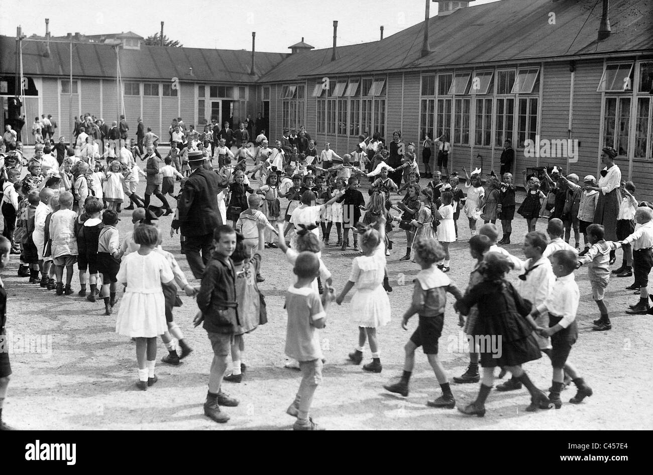 School playground students Black and White Stock Photos & Images - Alamy