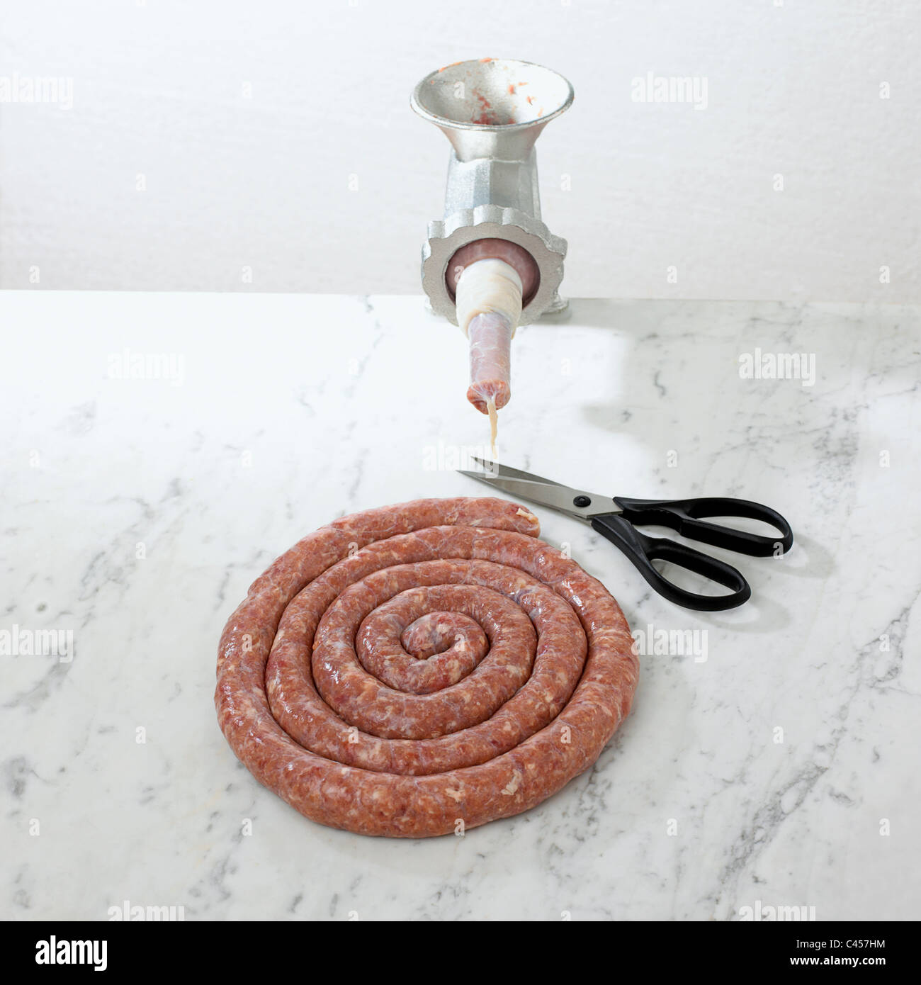 Close up view sausage making hi-res stock photography and images - Alamy