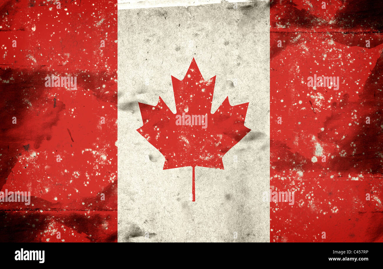 Grunge illustration - Flag of Canada Stock Photo - Alamy