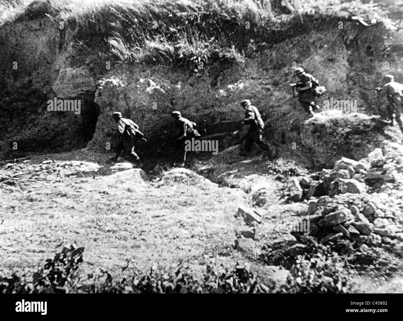 German paratroopers after landing crete Black and White Stock Photos ...