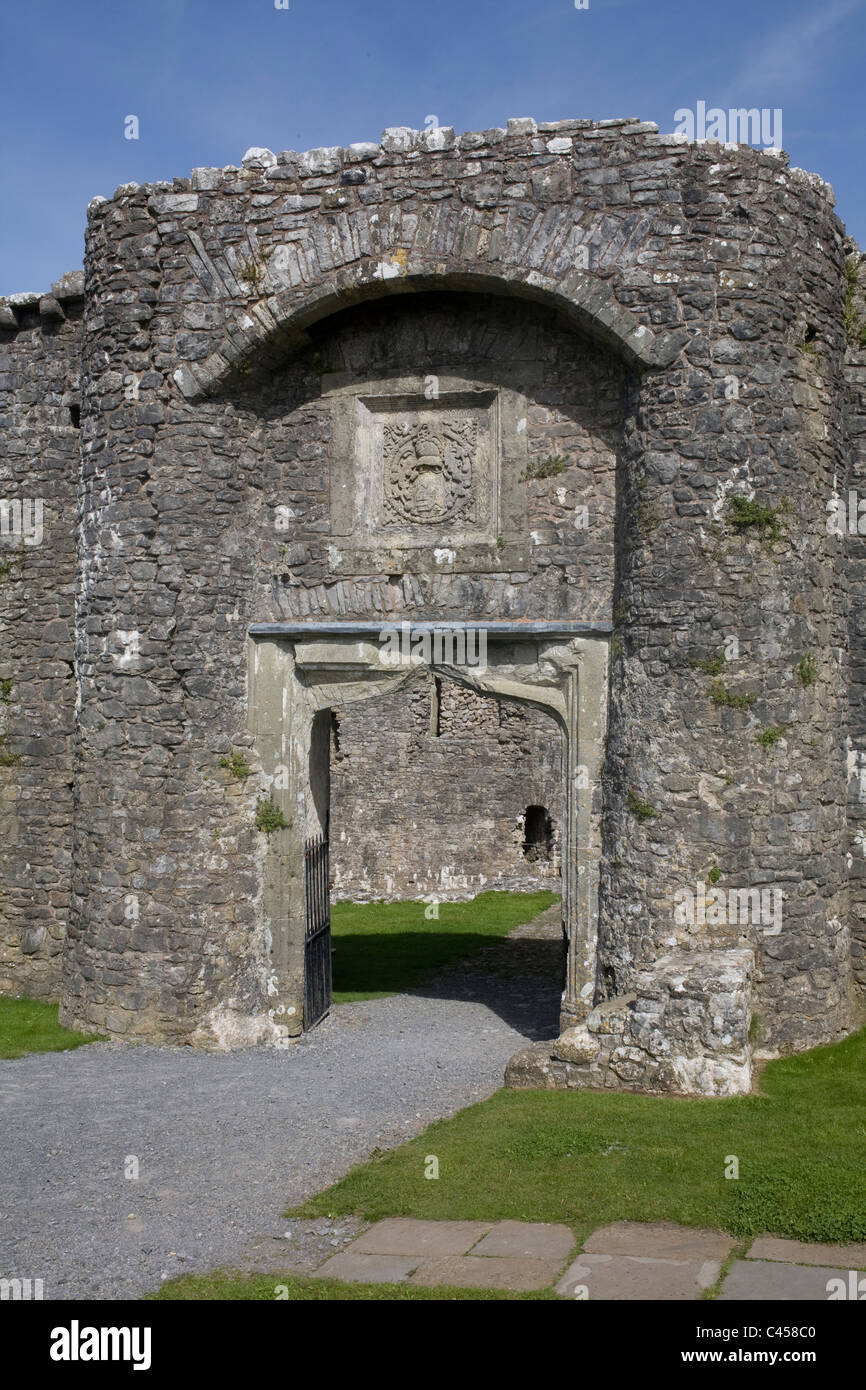 Weobley castle, main entrance, Gower, West Glamorgan, Wales Stock Photo ...