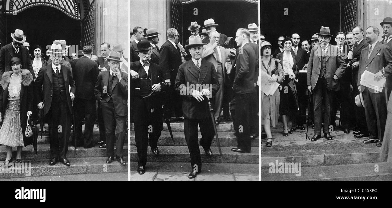 Arthur Henderson, Julius Curtius and Aristide Briand at the meeting of ...