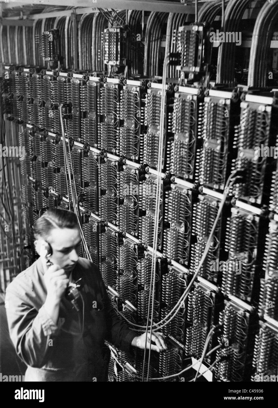 Telecommunications equipment in the 1930's Stock Photo - Alamy