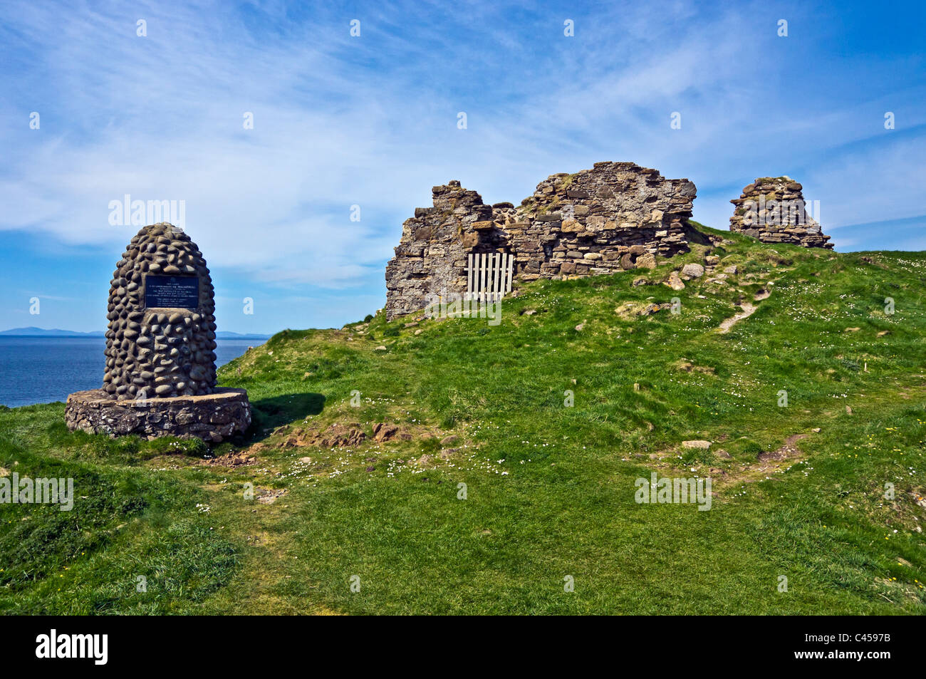 Duntulm Castle ruin at the northern part of the Trotternish peninsula ...