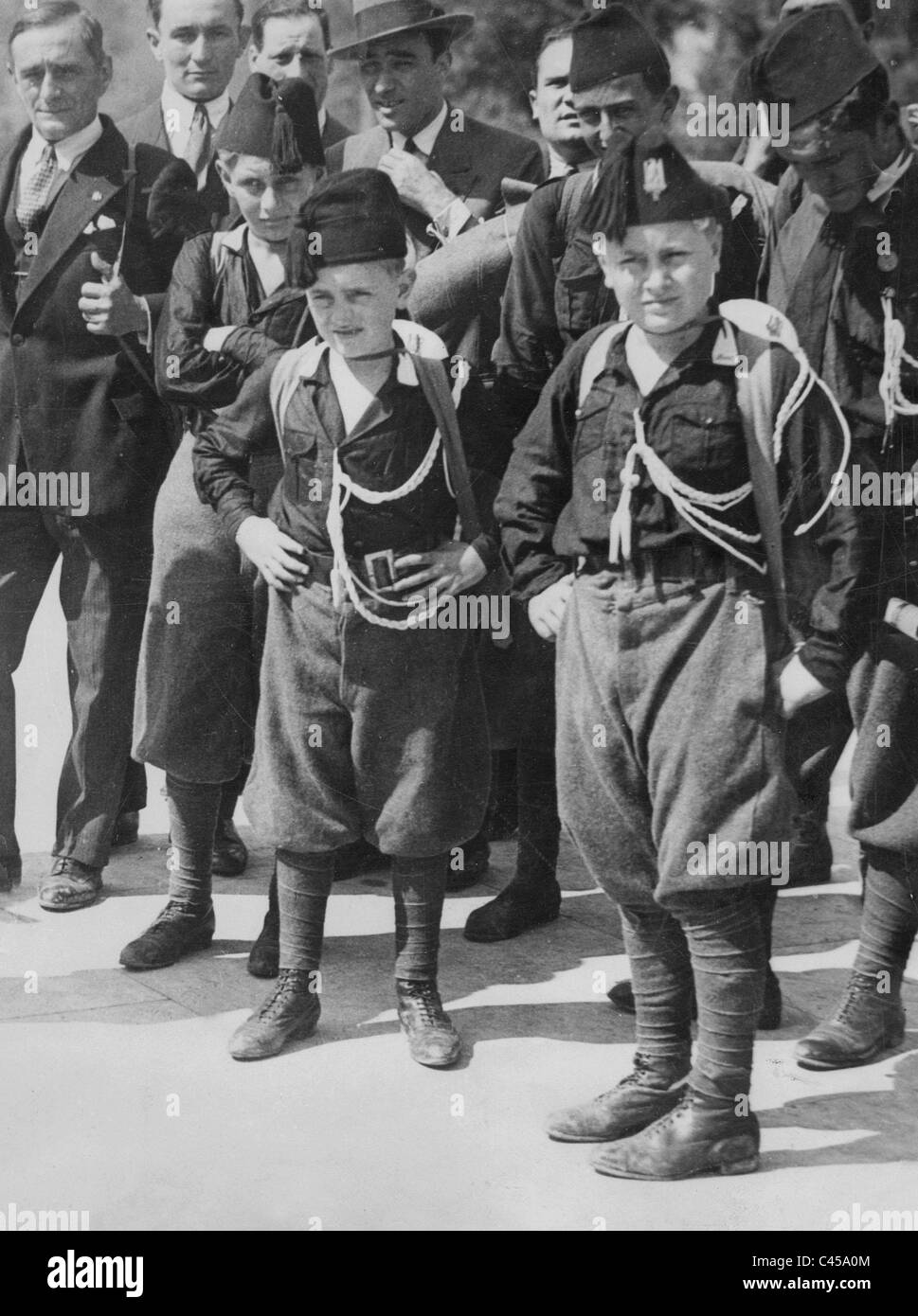 Bruno Mussolini and Vittorio Mussolini in the uniform of the Italian ...
