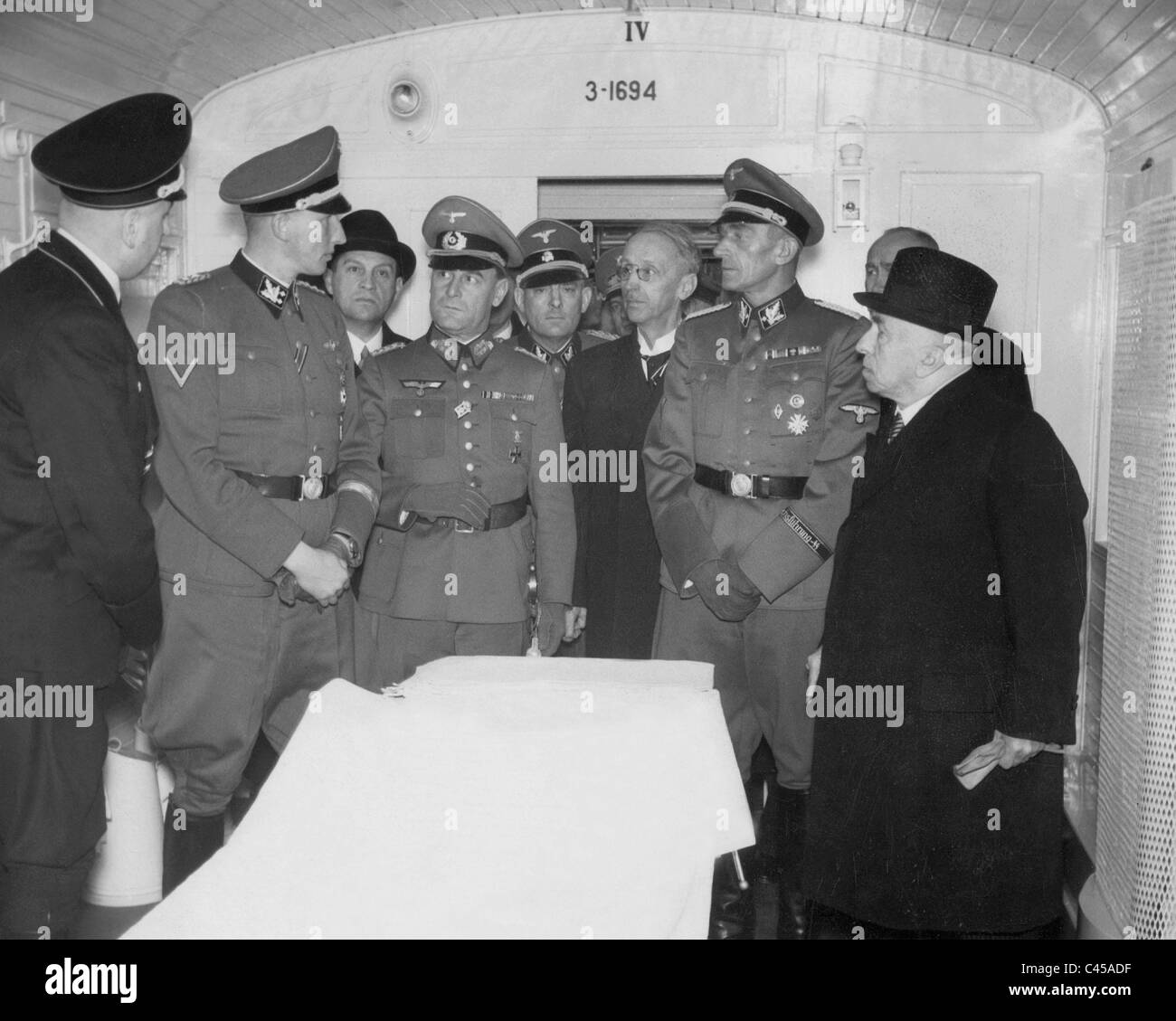 Reinhard Heydrich, Karl Hermann Frank, Hacher, 1942 Stock Photo ...