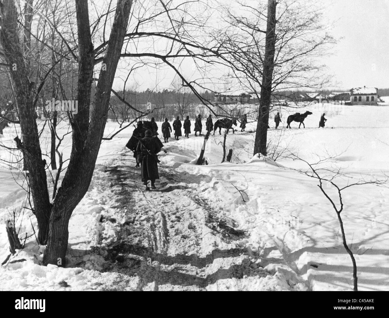 German supply column in the mid sector of the Eastern front, 1942 Stock ...