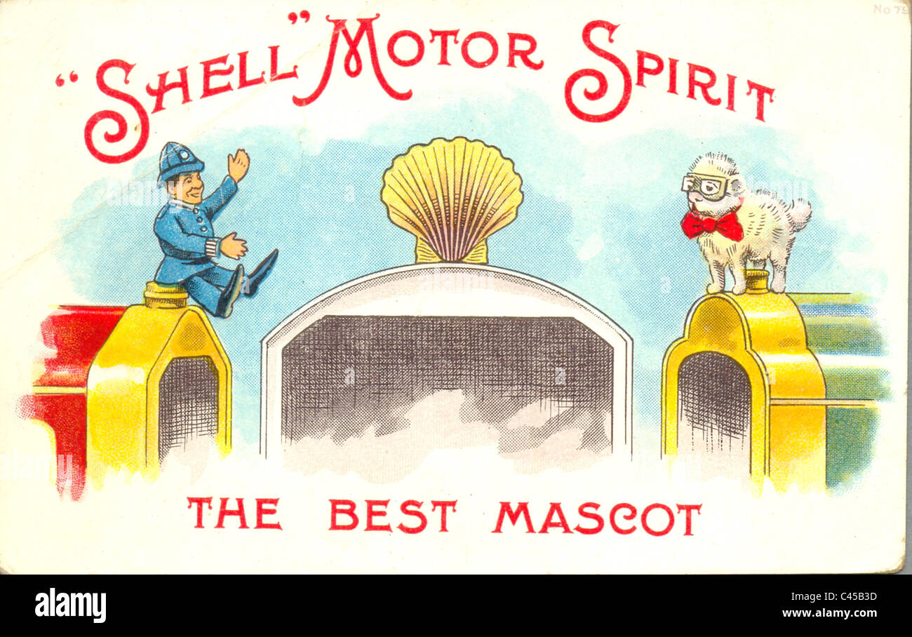 Advertising postcard for Shell Motor Spirit Stock Photo - Alamy