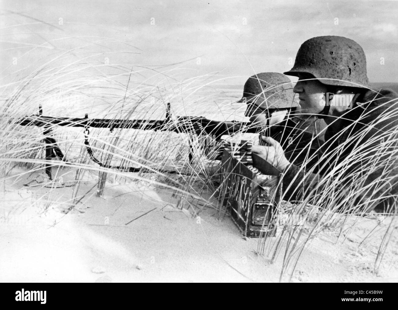 Nazi German soldiers on an exercise at the Channel, 1941 Stock Photo ...