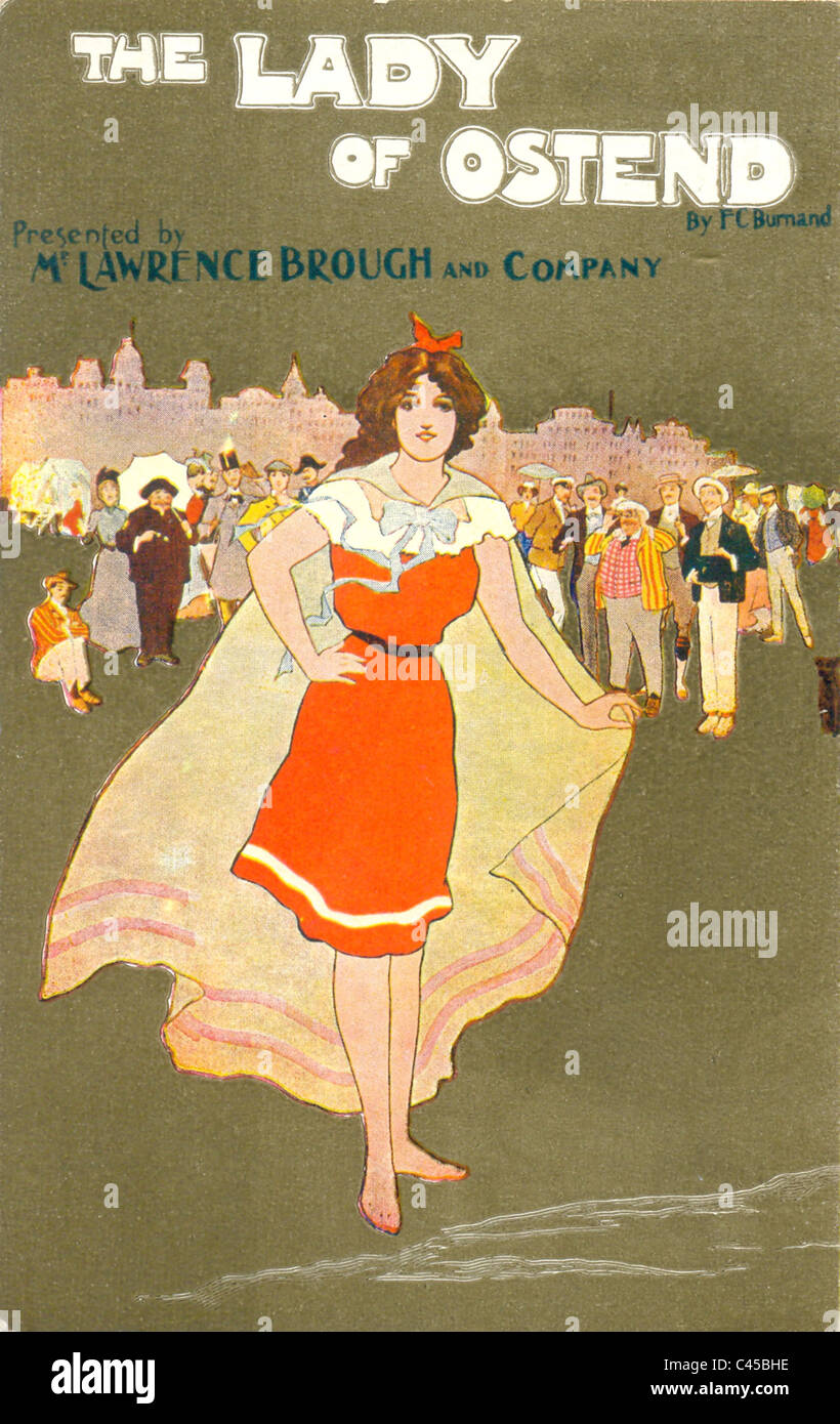 Advertising postcard for The Lady of Ostend Stock Photo - Alamy