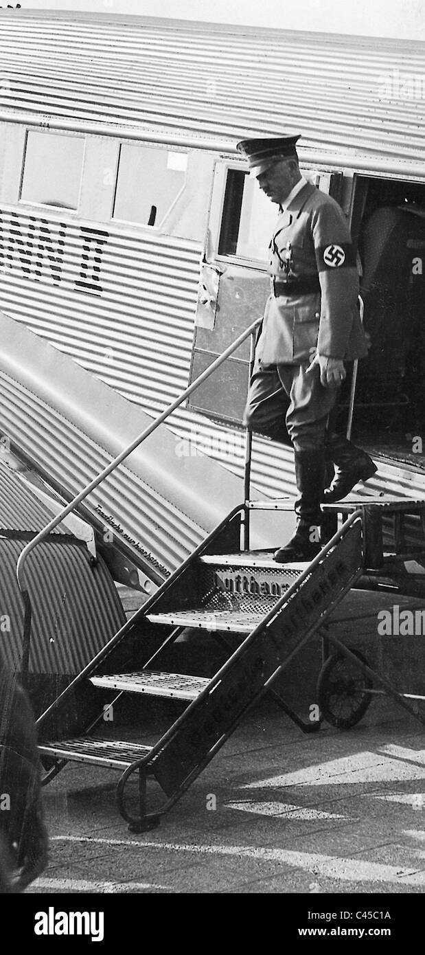 Hitler before airplane, 1936 Stock Photo - Alamy