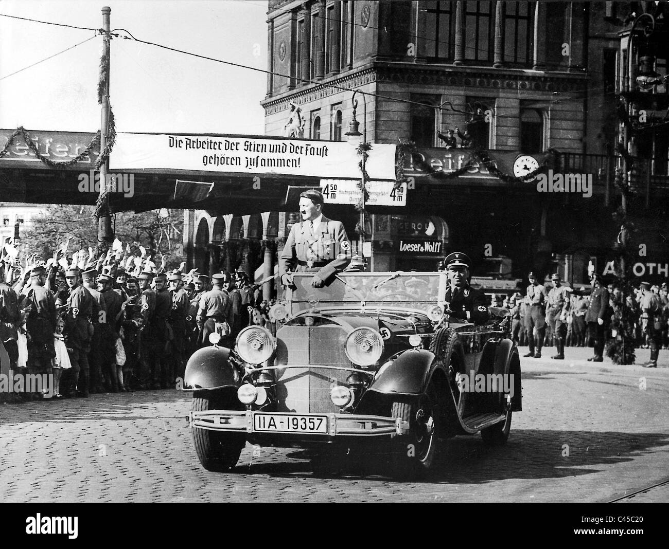Adolf hitler driving through hi-res stock photography and images - Alamy