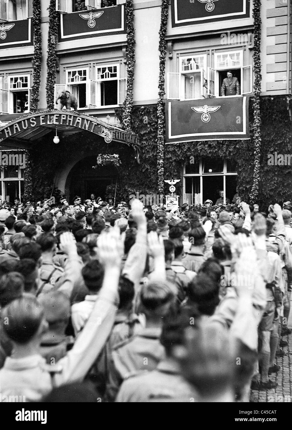 Adolf Hitler in the ' Haus Elephant' in Weimar, 1936 Stock Photo - Alamy