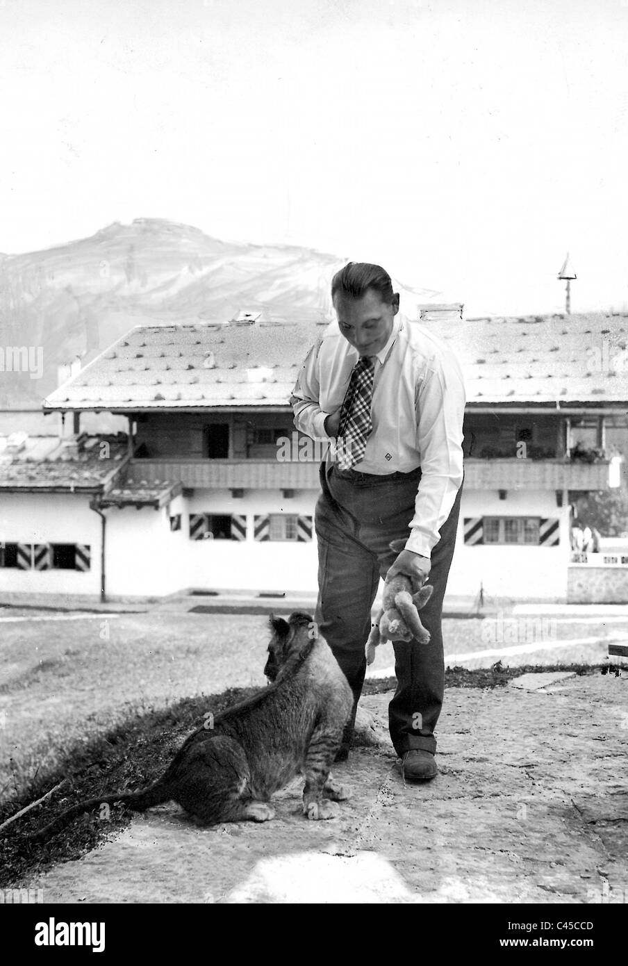 Goering with lion. 1934 Stock Photo - Alamy