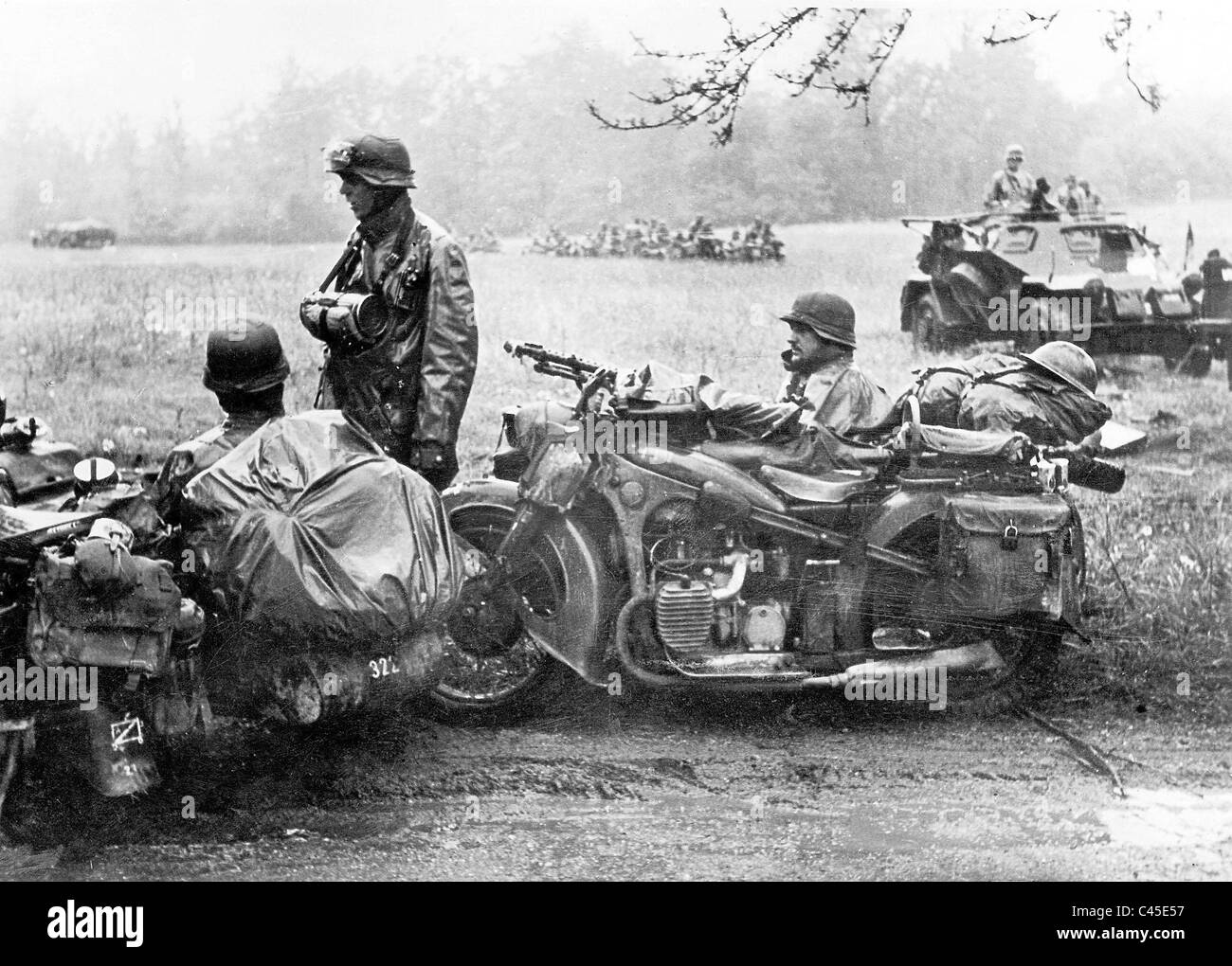 German motorcycle riflemen in France Stock Photo - Alamy