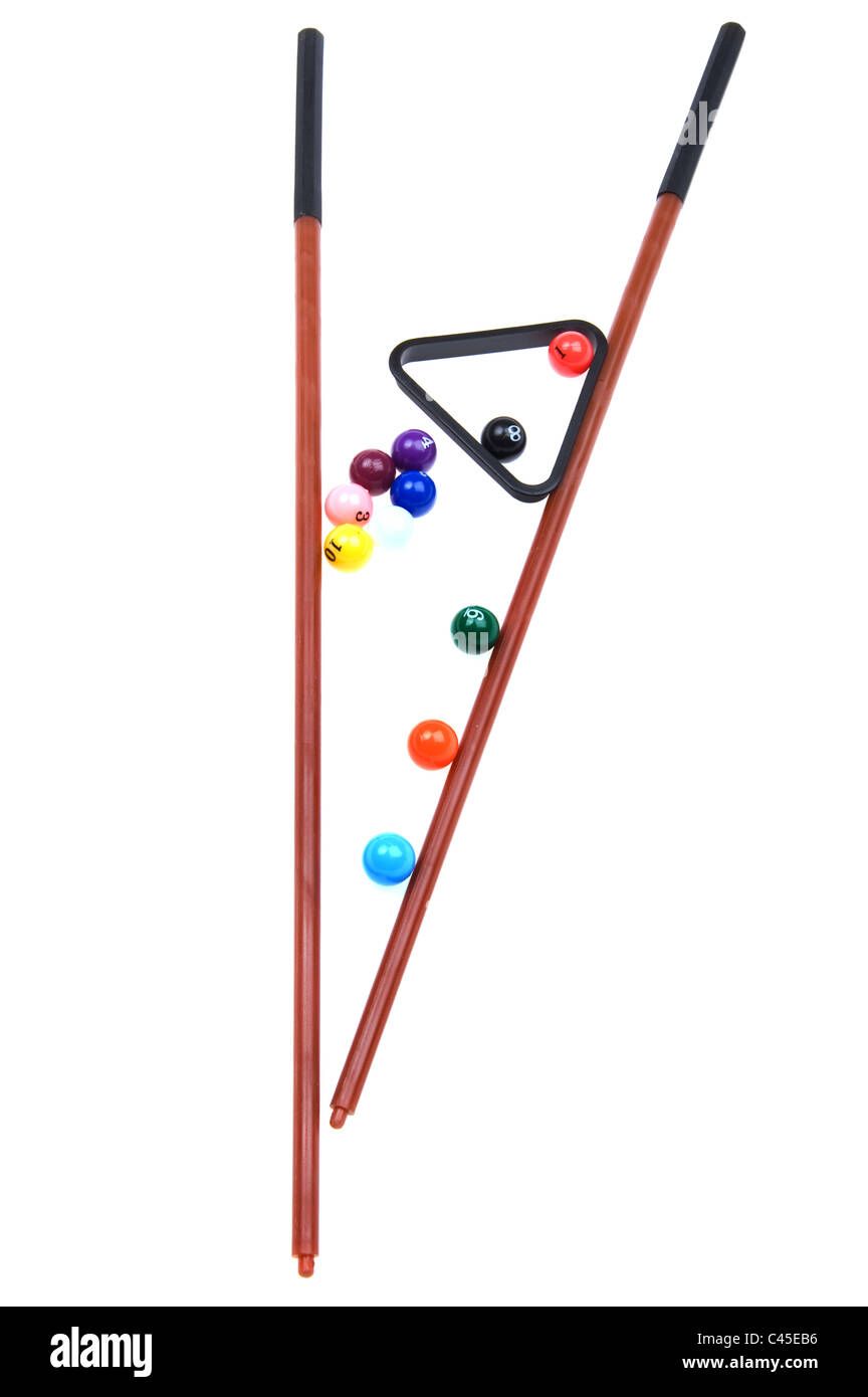 object on white - billiard balls close up Stock Photo - Alamy