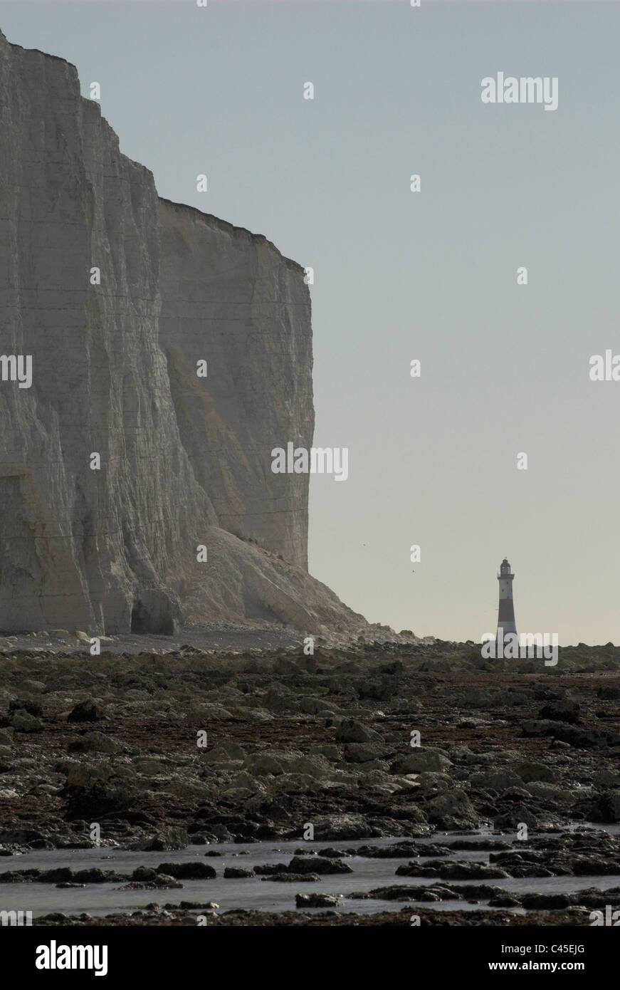 White cliffs leading to Beachy Head - South Downs National Park Stock ...