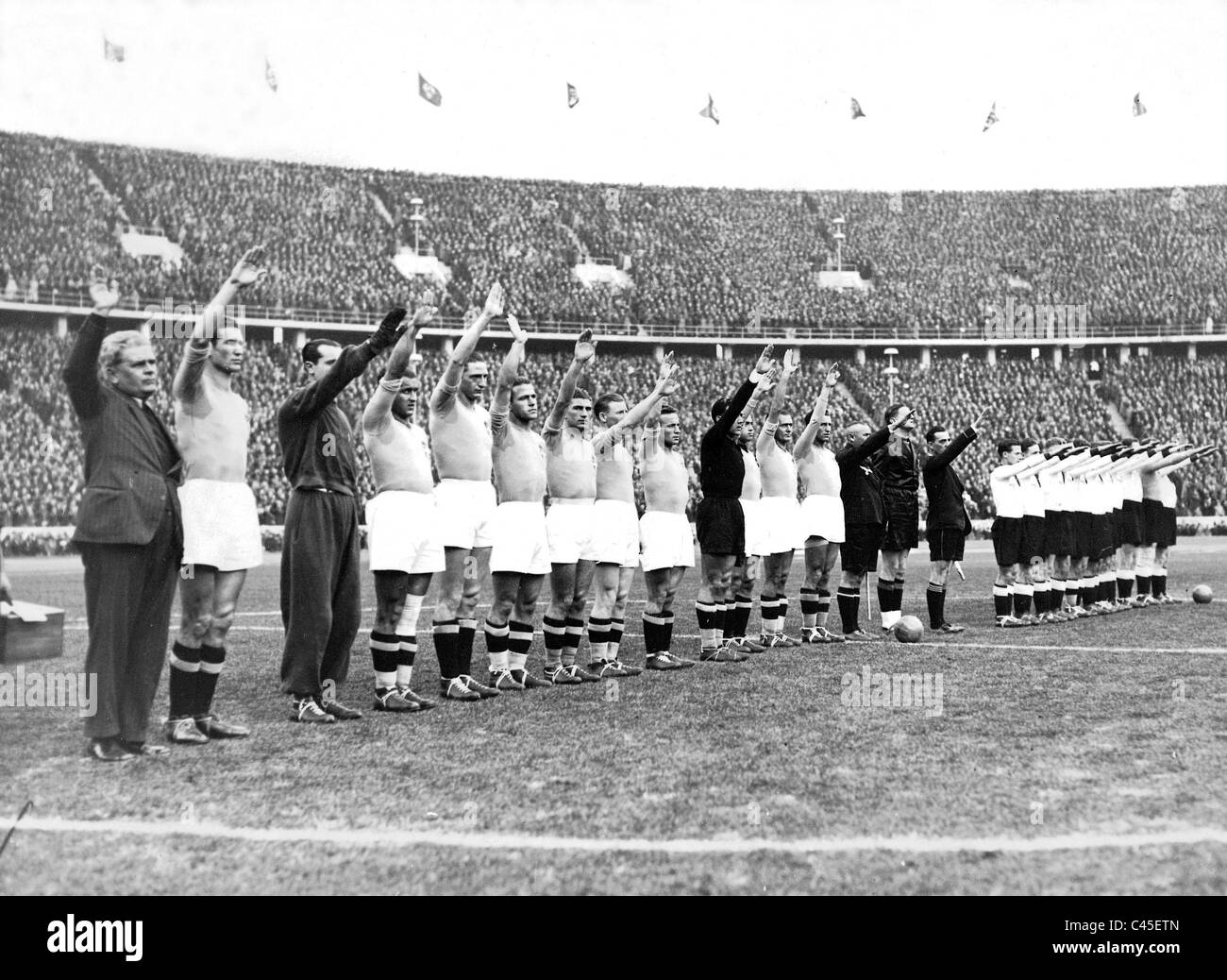 Football match Germany versus Italy, 1936 Stock Photo - Alamy