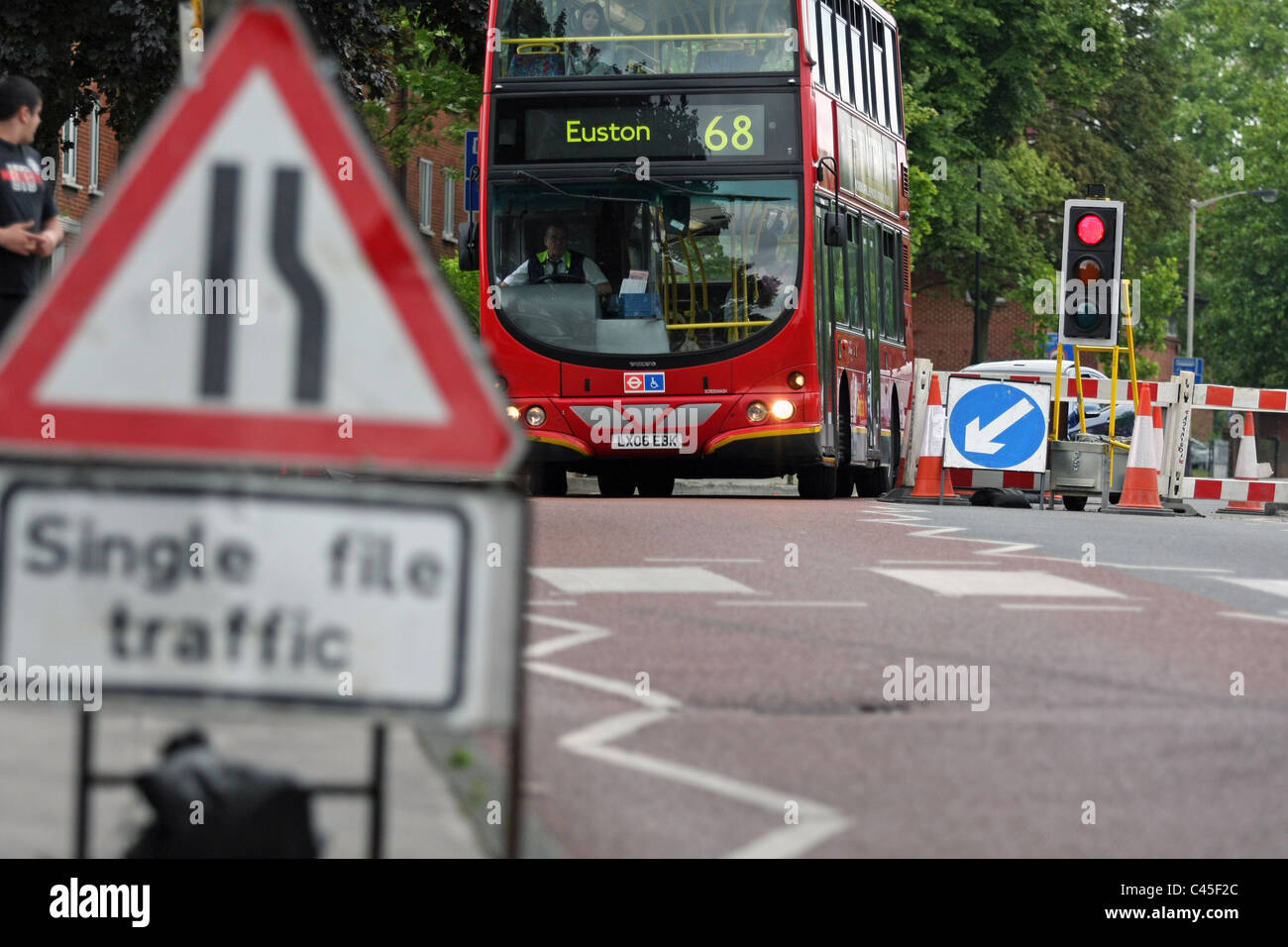 Temporary bus stop sign hi-res stock photography and images - Alamy