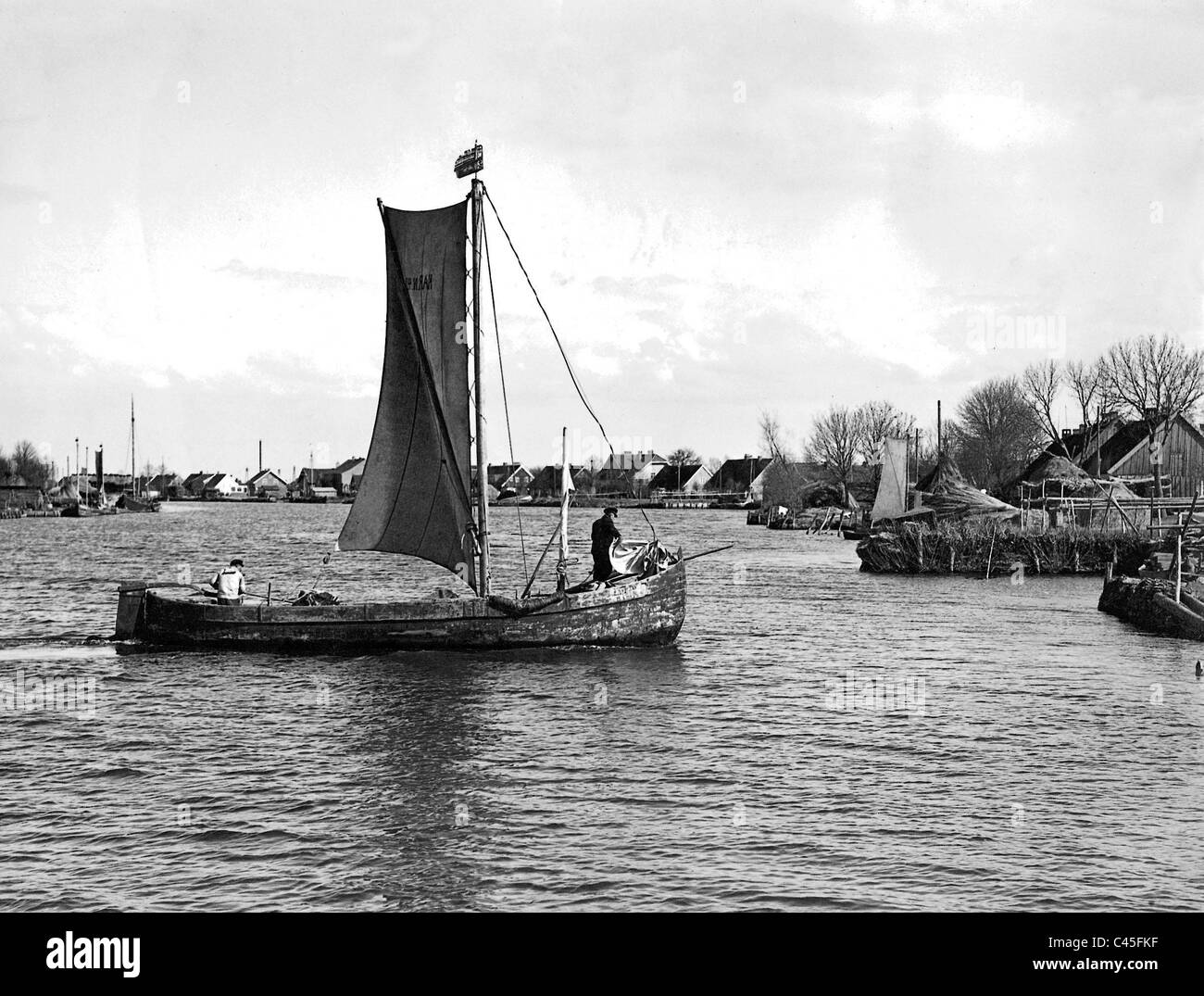 Fishing boats in Karkeln on the Curonian Lagoon Stock Photo - Alamy