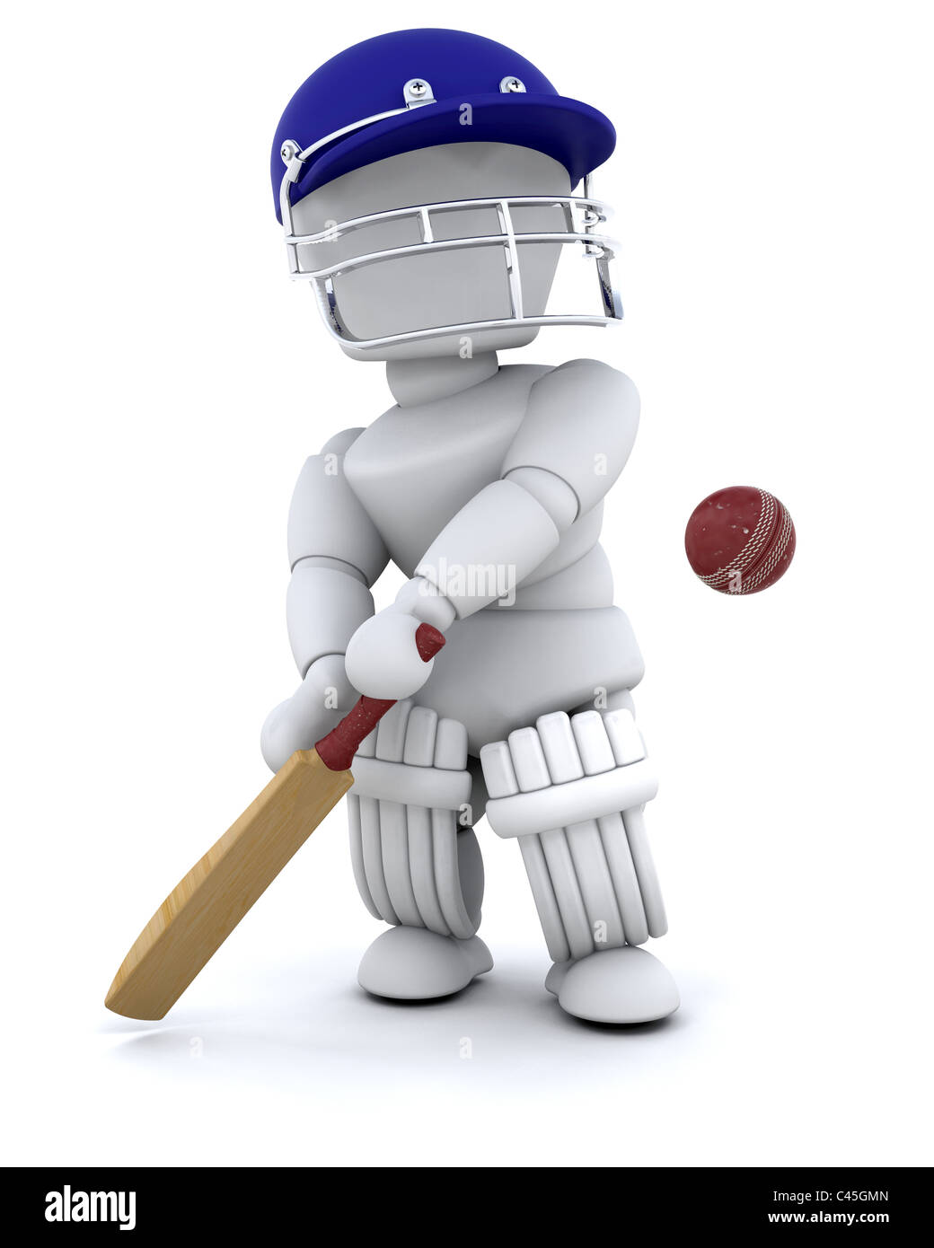 3d render of a man playing cricket Stock Photo - Alamy