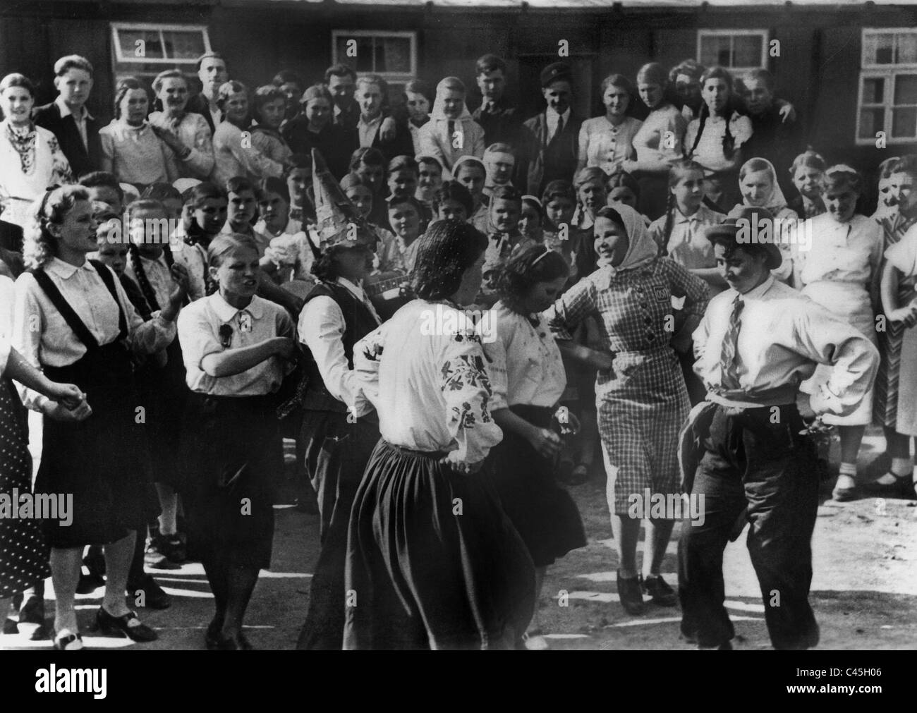 Russian slave laborers at a festival, 1943 Stock Photo - Alamy