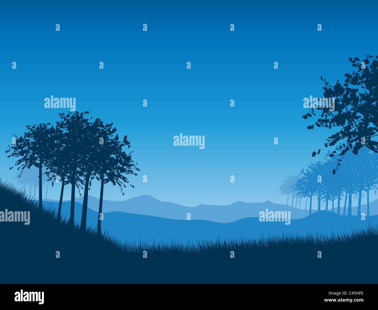 Landscape scene at night Stock Photo - Alamy